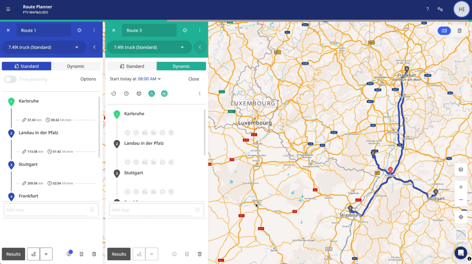 Dynamisches Routing in PTV Map&Guide | PTV Logistics Blog